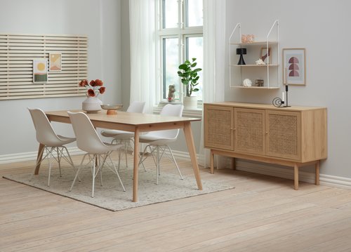 Raft perete HEJLSMINDE 3 rafturi alb/natur | JYSK