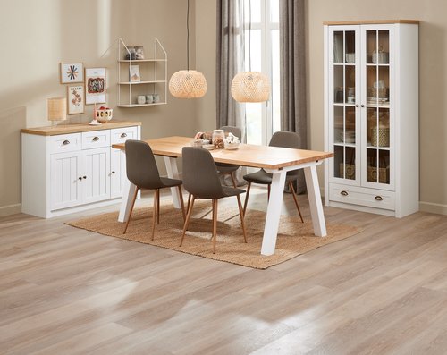 Raft perete HEJLSMINDE 3 rafturi alb/natur | JYSK