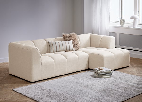 Sofá ALLESE chaise longue derecha tela beis | JYSK