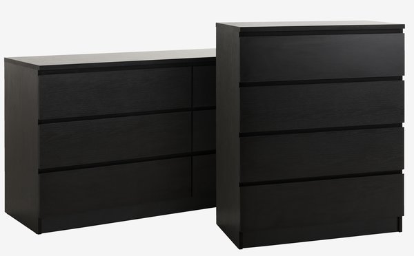 Ikea black malm drawers store